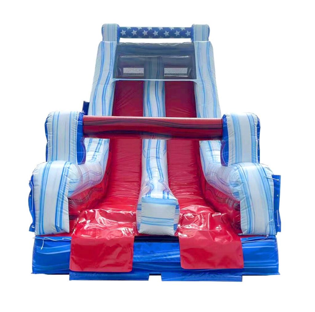 40' Red White and Blue Inflatable Rock Climb Slide - Amusement Masters